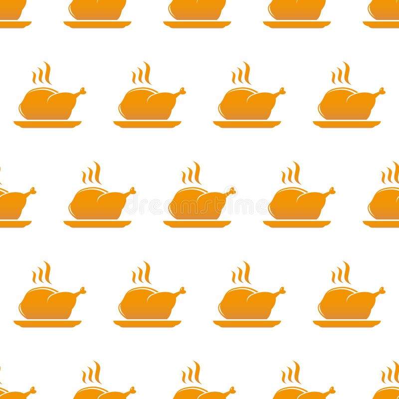 Roasted Turkey Seamless Pattern Stock Vector - Illustration of dinner ...