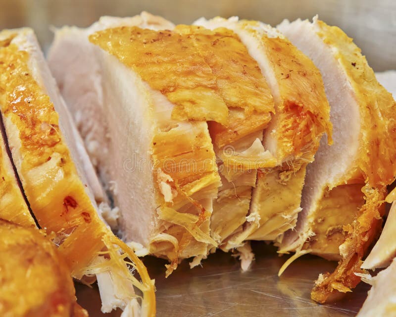 Roasted Turkey Sliced and Served Stock Photo - Image of background ...