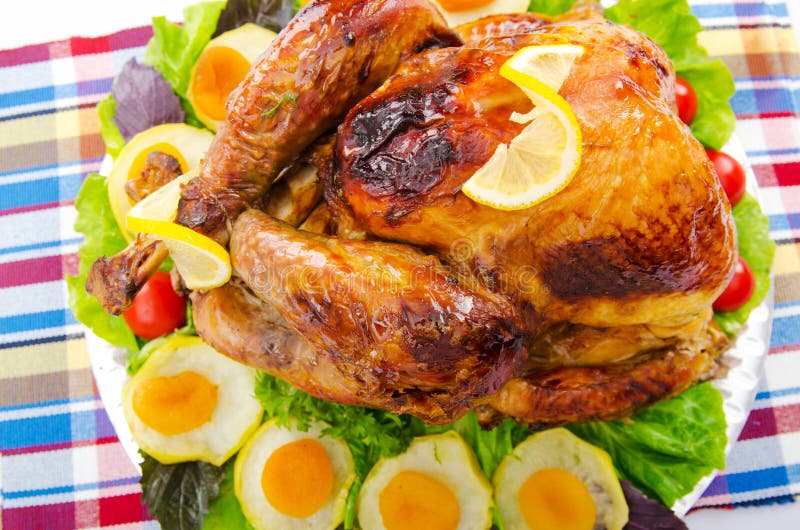 Roasted Turkey on the Table Stock Photo - Image of golden, meal: 21533940