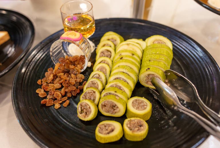 Roasted Vegetables and Raisins in a Plate in a Restaurant Stock Photo ...