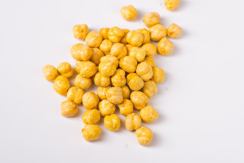 Roasted,yellow Chickpeas Background,top View,flat Layout Stock Image ...