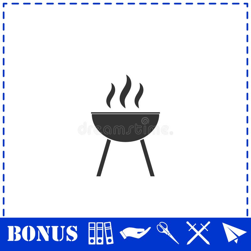 Roaster bbq icon flat stock vector. Illustration of cook - 155288480