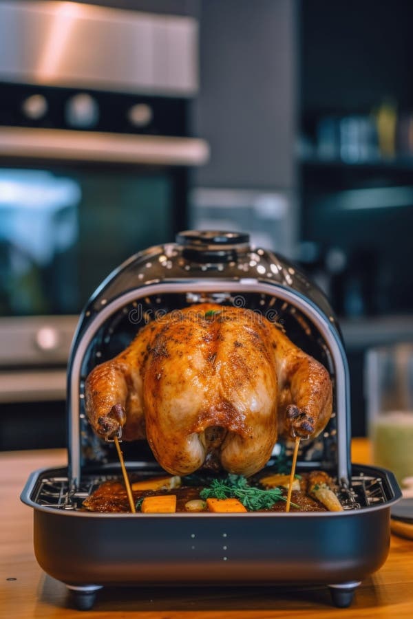 A Roaster with a Chicken Inside of it. Generative AI Image. Stock ...