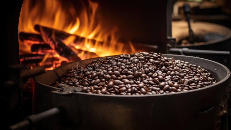 Roasting Coffee Fire Illustration Beans Flame Stock Illustrations – 14 ...