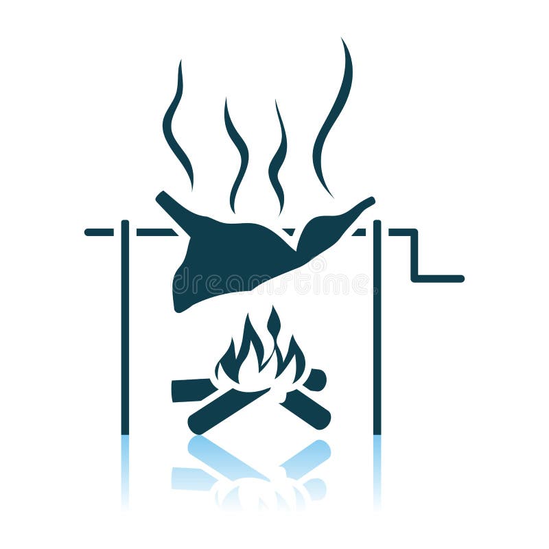 Roasting Meat on Fire Icon stock vector. Illustration of clipart ...