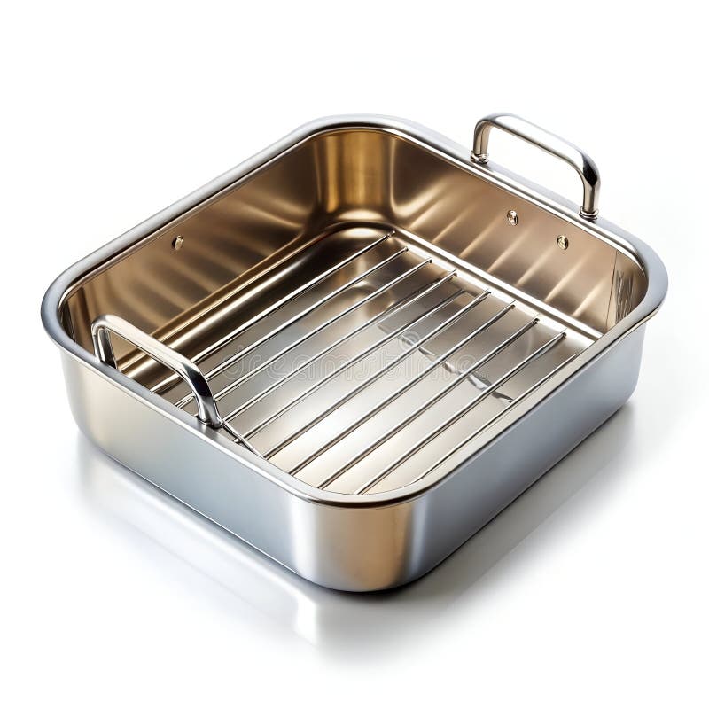 Roasting Pan on White Background Stock Illustration - Illustration of ...