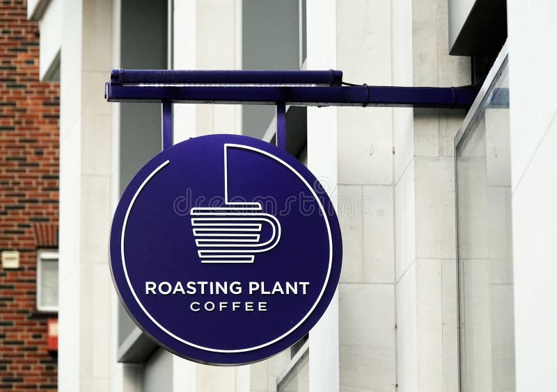Roasting Plant Coffee Shop Sign Editorial Photo - Image of informative ...