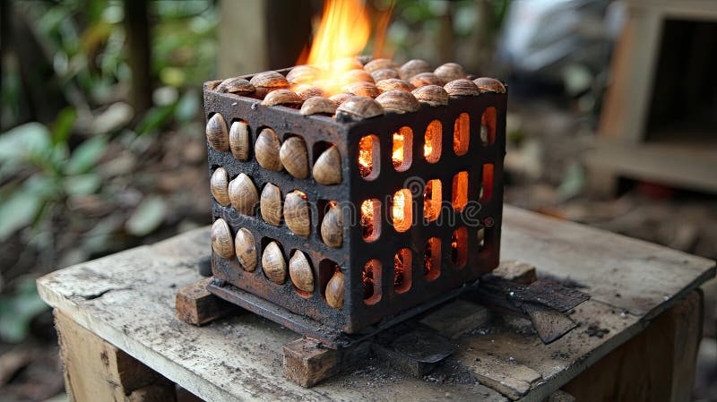 Roasting Shell Flux and Smelting Ore Using Primitive Techniques in a ...