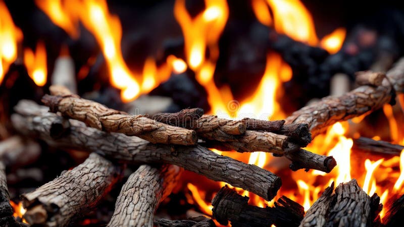 Roasting Sticks Over a Crackling Fire.AI Generated Stock Illustration ...