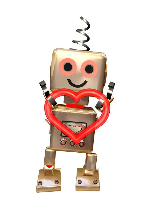 Rob Gold with Heart, the Love Keeper Stock Illustration - Illustration ...