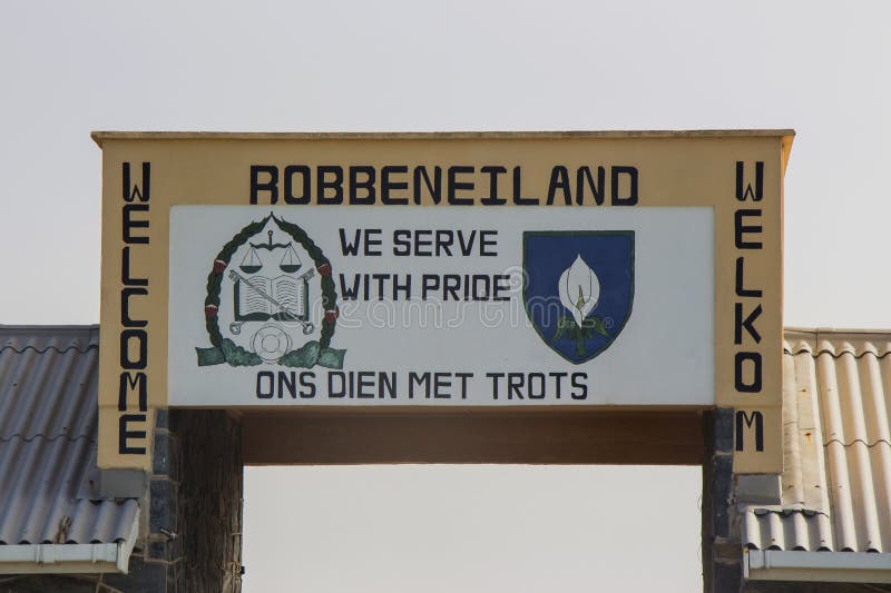 Robben Island Welcome Sign 2 Editorial Photography - Image of harbour ...