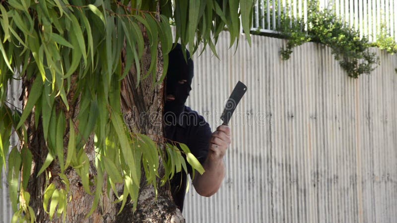 Robber Ambushing with Hatchet Stock Video - Video of ambush, highwayman ...