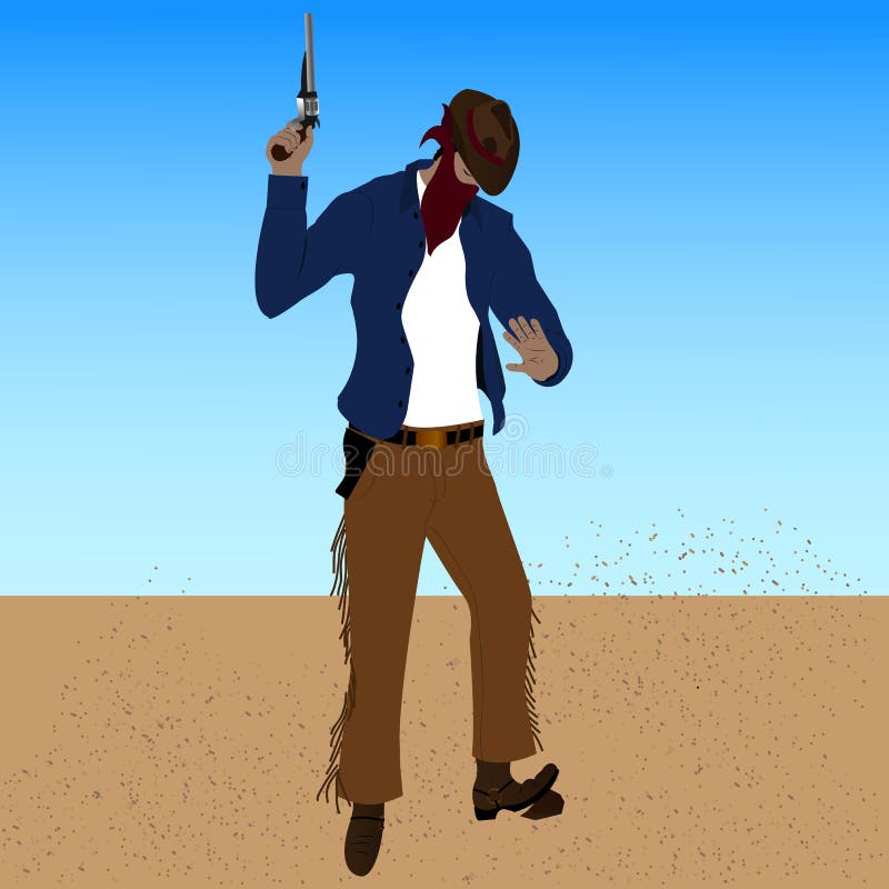 Western Robber Shot Gun, House On Fire Attack Ransack Flat Vector ...