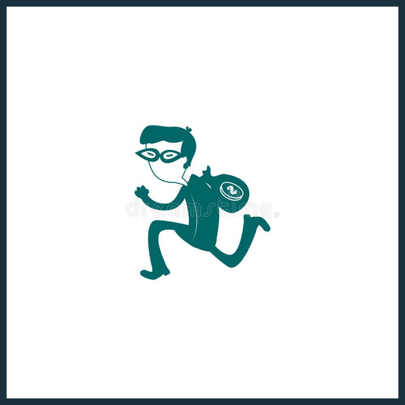Robber isolated icon. stock vector. Illustration of icon - 206690647