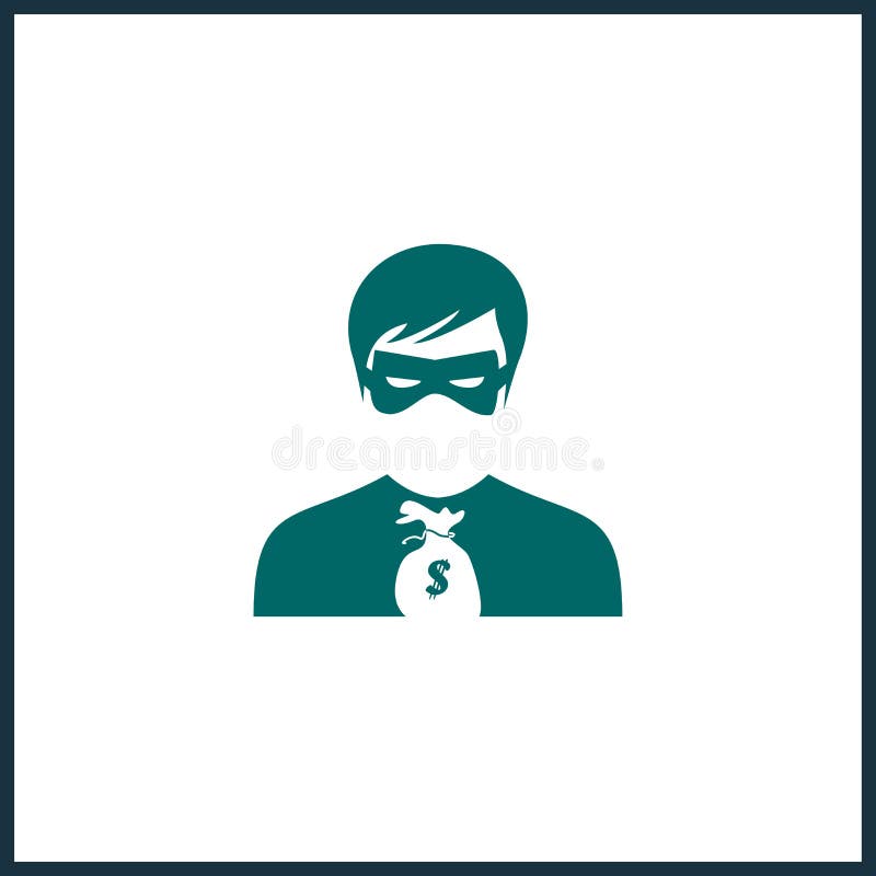 Robber isolated icon. stock vector. Illustration of cute - 206690649