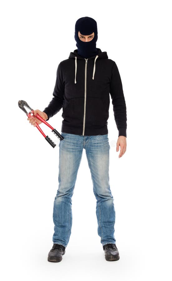 Robber with Red Bolt Cutters Stock Photo - Image of long, cutters: 70280666
