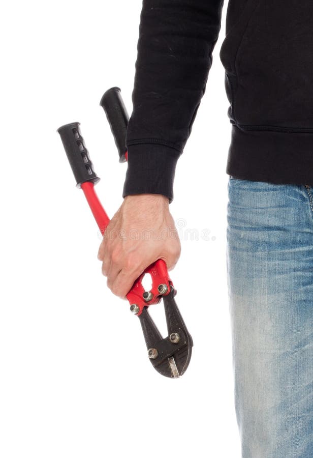 Robber with Red Bolt Cutters Stock Photo - Image of evil, mask: 70280692