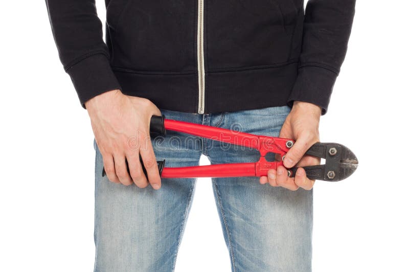 Robber with Red Bolt Cutters Stock Image - Image of chain, lock: 71161875