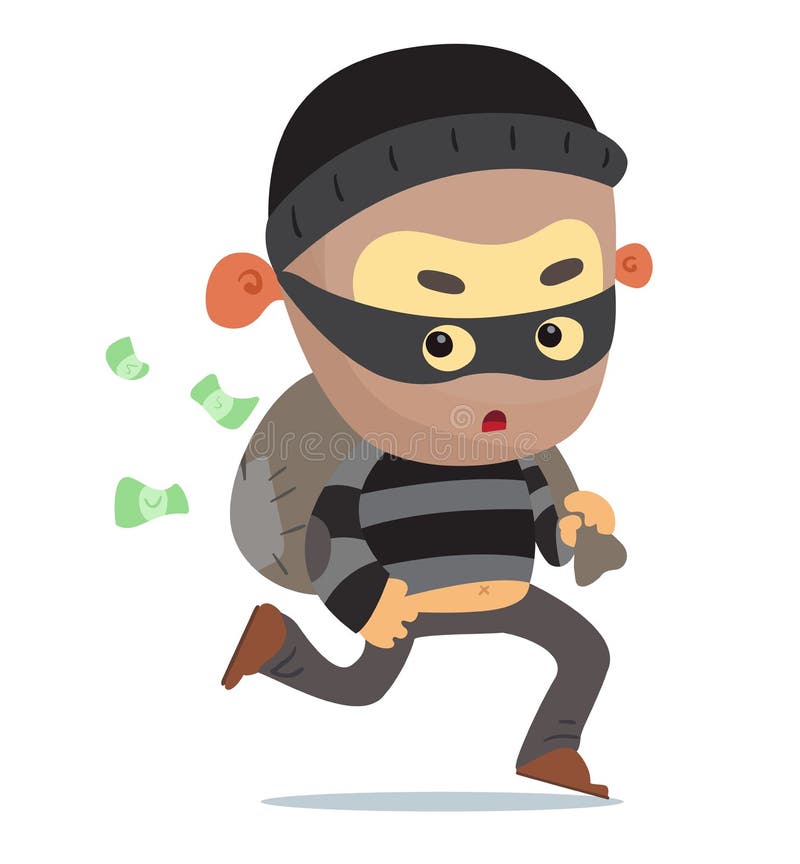 Robber Running Through A City In A Bunny Costume Stock Vector ...