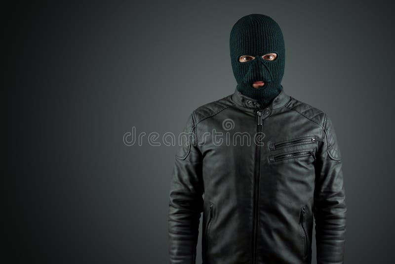 Robber in Black Uniform Sitting at the Vault Door Stock Image - Image ...