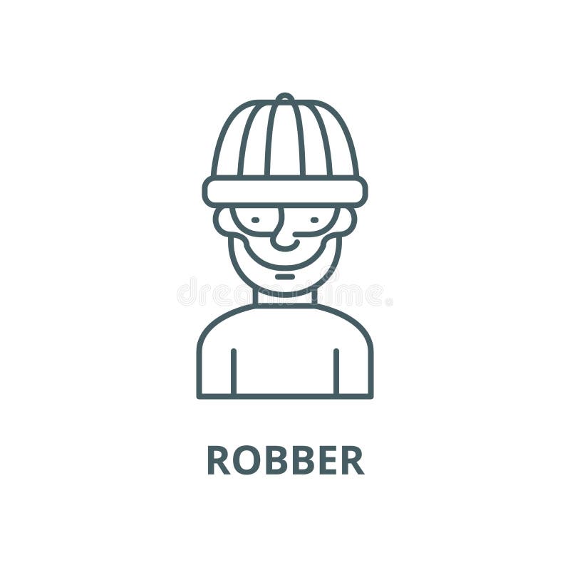 Robber Vector Line Icon, Linear Concept, Outline Sign, Symbol Stock ...