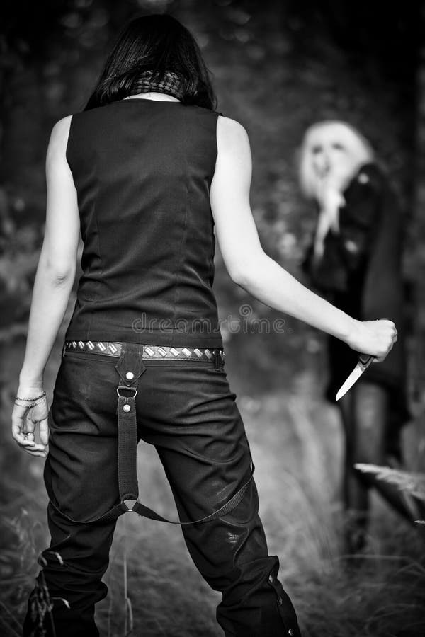 Goth Woman with White Hair Portrait Stock Image - Image of beautiful ...