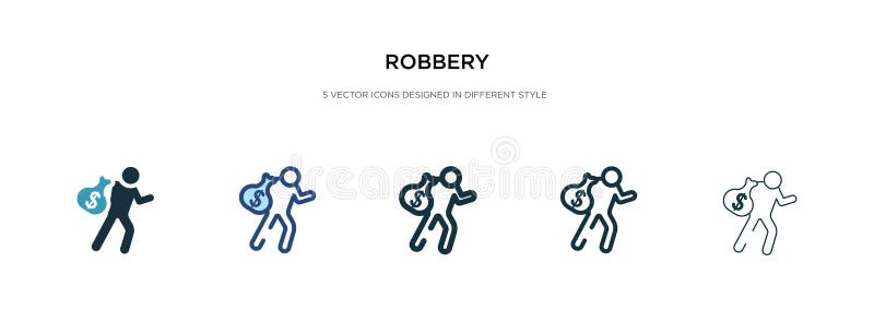 Robbery Icon in Different Style Vector Illustration. Two Colored and ...