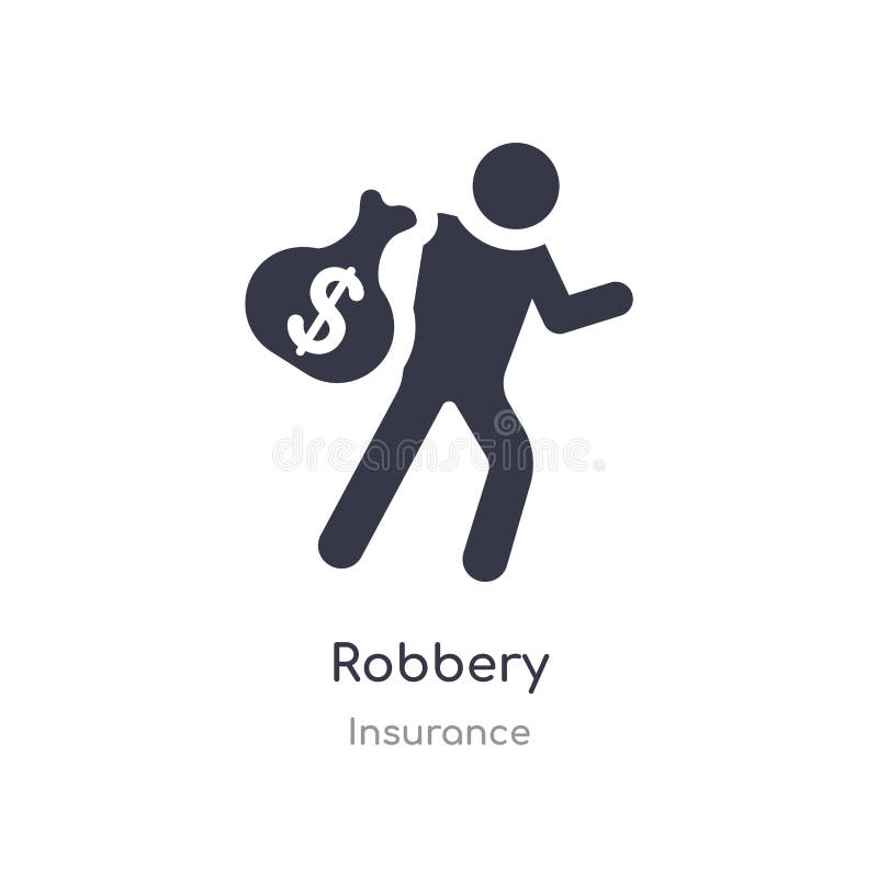 Robbery icon flat stock illustration. Illustration of icons - 190468862