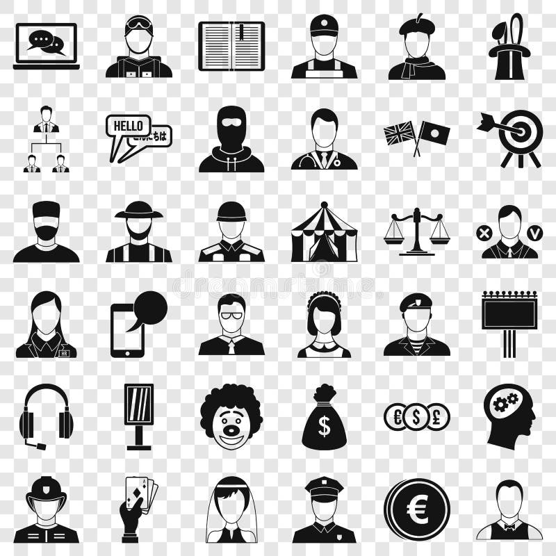 Robbery Icons Set, Simple Style Stock Vector - Illustration of hand ...