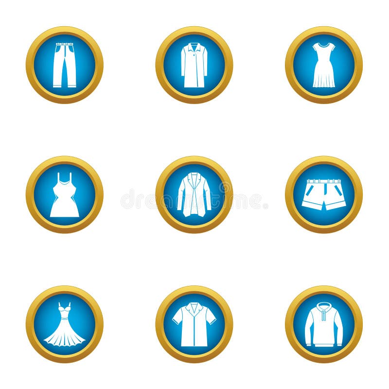 Robe Icons Set, Simple Style Stock Vector - Illustration of fashionable ...