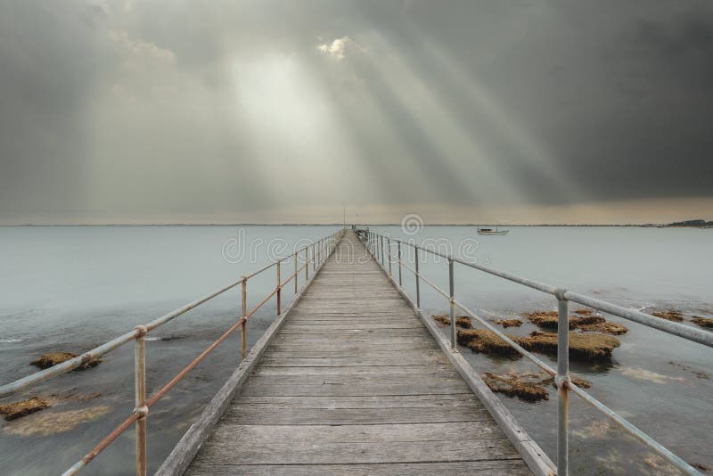 The Robe Jetty in South Australia Stock Photo - Image of water, wooden ...