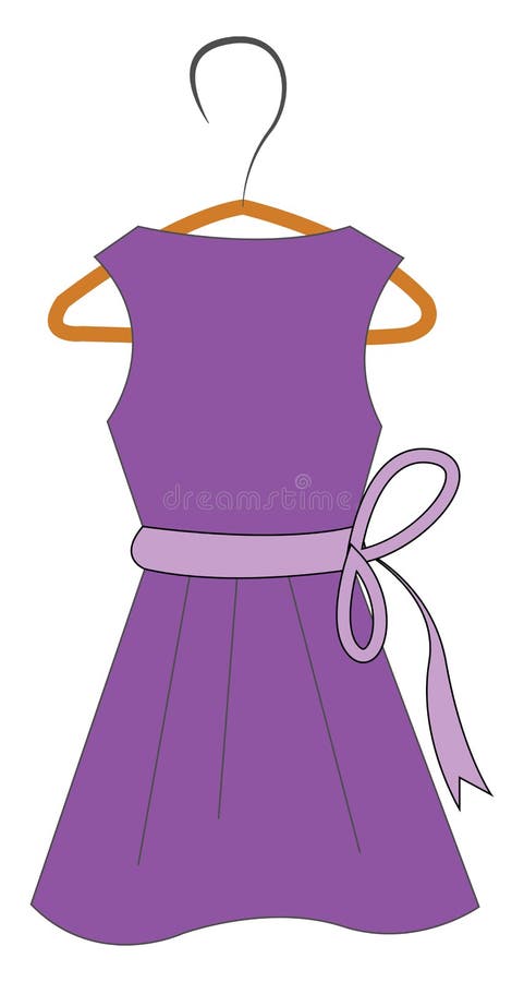 Robe violette sur cintre illustration stock. Illustration du élégance ...