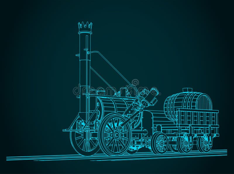Robert Stephenson`s Steam Locomotive Illustration Stock Vector ...