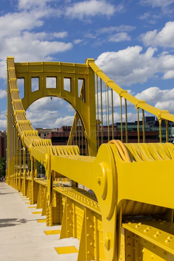 Roberto Clemente Bridge Against Blue Sky in Pittsburgh, Pennsylvania ...