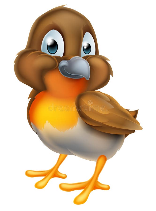 Robin Bird on Branch Pointing Stock Vector - Illustration of background ...