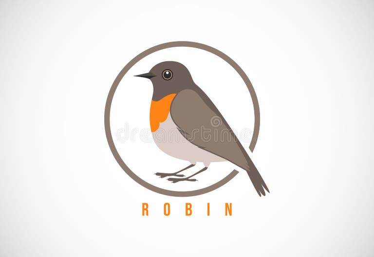 Robin Bird in a Circle. Robin Bird Logo Design Template Vector Stock ...
