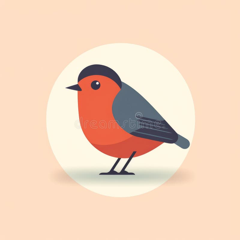 Robin Bird Flat Minimalistic Icon Stock Illustration - Illustration of redbreast, symbol: 342894390