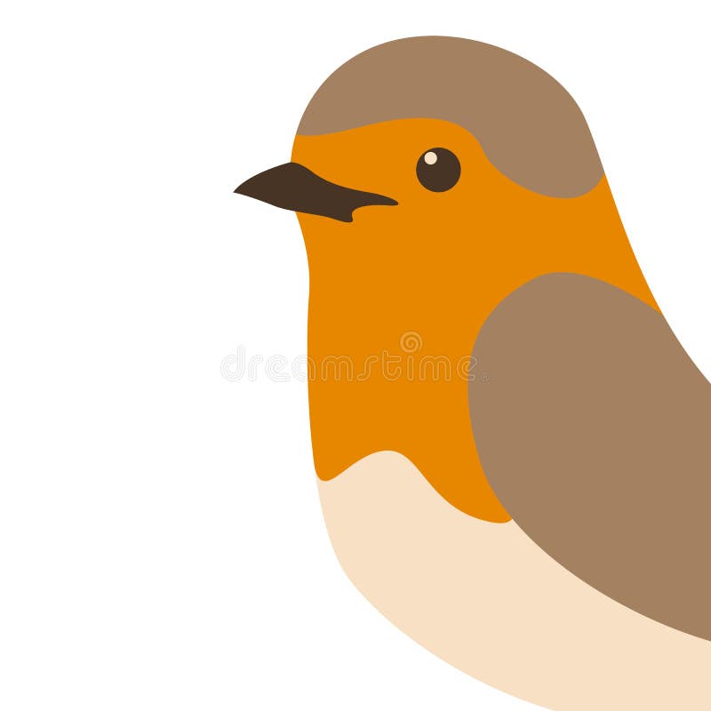Robin Bird Head Vector Illustration Flat Style Profile Stock Vector ...