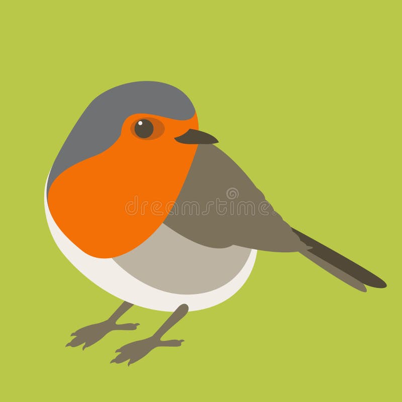 Robin Bird,vector Illustration ,flat Style, Profile Stock Vector ...