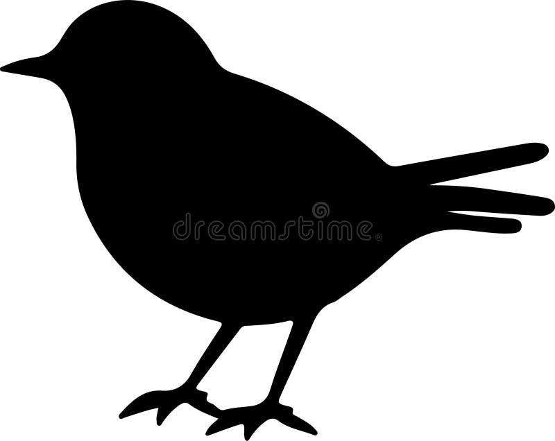Robin Black Silhouette Generative Ai Stock Vector - Illustration of ...