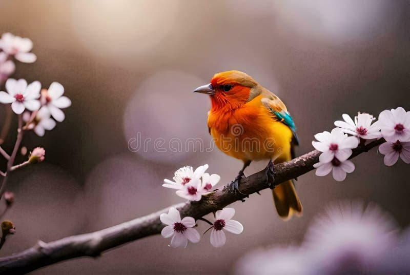 Robin on branch stock illustration. Illustration of winter - 311545842