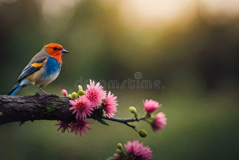 Robin on branch stock illustration. Illustration of easter - 311545924