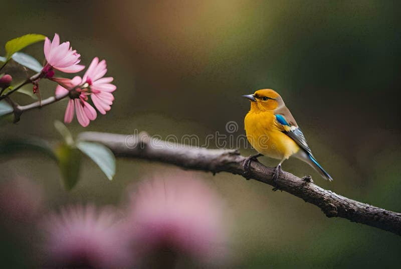 Robin on branch stock illustration. Illustration of goldfinch - 311545269