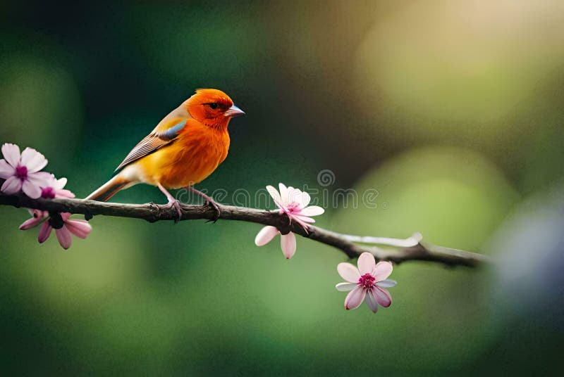 Robin on branch stock illustration. Illustration of tree - 311546636