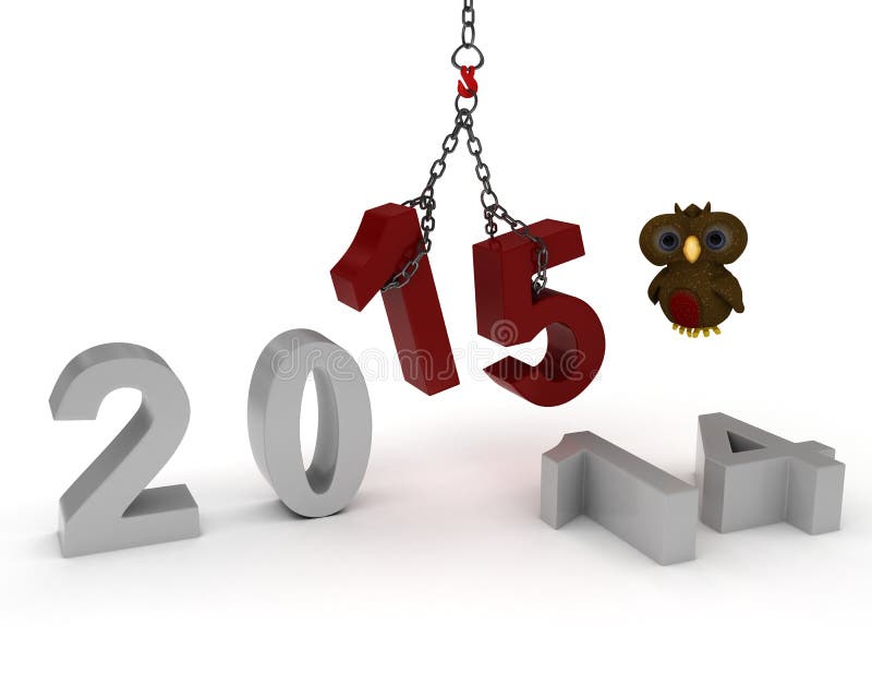 Robin Bringing in the New Year Stock Illustration - Illustration of ...