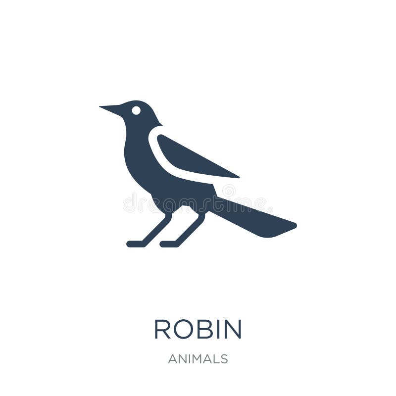 Robin Icon in Trendy Design Style. Robin Icon Isolated on White ...