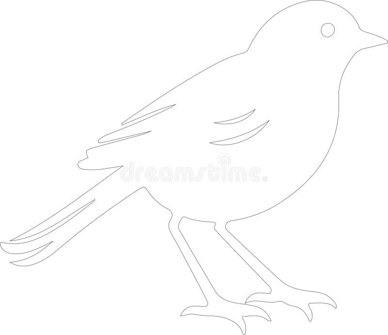 Robin Outline Silhouette Generative Ai Stock Vector - Illustration of ...