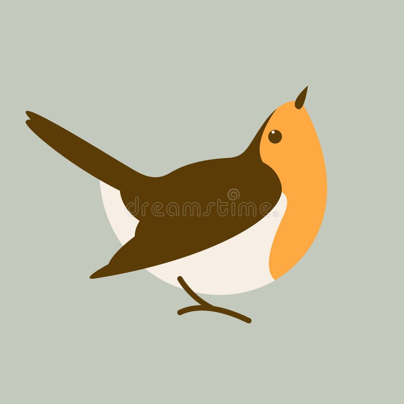 Robin Red Breast Bird, Vector Illustration, Flat Style Stock Vector ...