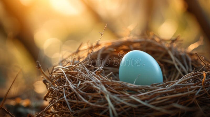 A Robin S Egg Lying in a Nest, Symbolizing New Beginnings and Spring ...