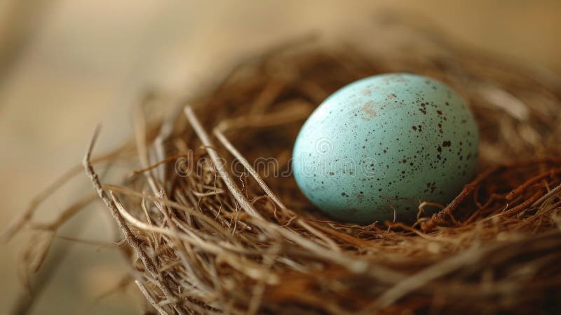 A Robin S Egg Lying in a Nest, Symbolizing New Beginnings and Spring ...